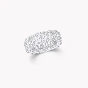 Graff Emerald Cut Diamond Wedding Band - Platinum