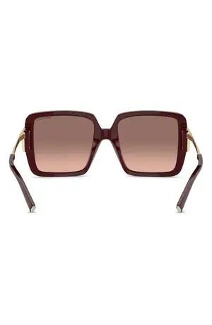 Tiffany & Co. 55mm Square Sunglasses - Burgundy