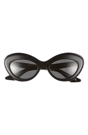 Oliver Spencer X Khaite 1968c 53mm Oval Sunglasses - Black