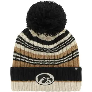 '47 Iowa Hawkeyes Barista Cuffed Knit Hat With Pom - Khaki