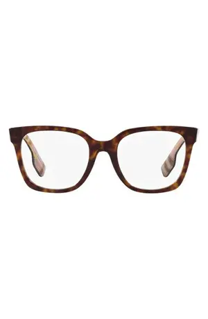 Burberry Evelyn 52mm Square Optical Glasses Havana
