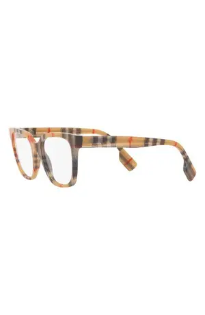Burberry Evelyn 52mm Square Optical Glasses - Rubber/ Gunmetal