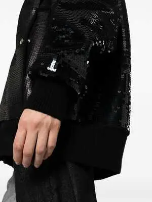 Rick Owens Peter Sequin-embellished Bomber Jacket - Black