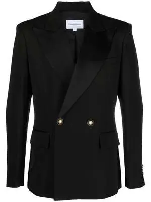 Casablanca Peak-lapels Double-breasted Blazer - Black