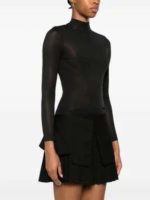 COURREGES Logo-appliqué Fine-knit Top - Black