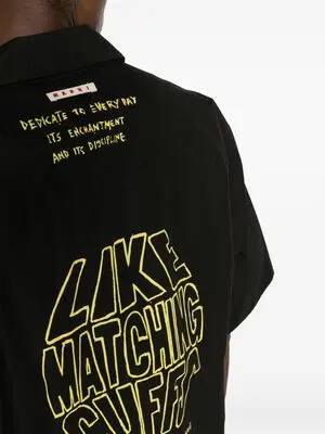 Marni Slogan-print Cotton Shirt