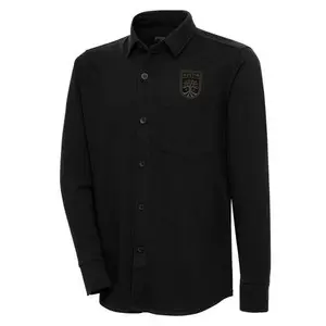 ANTIGUA Austin Fc Streamer Diamond Button-up Shacket - Black