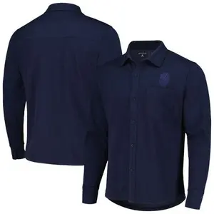 ANTIGUA Nashville Sc Streamer Diamond Button-up Shacket - Navy