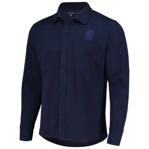 ANTIGUA Nashville Sc Streamer Diamond Button-up Shacket - Navy