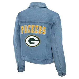 WEAR BY ERIN ANDREWS Green Bay Packers Denim Jacket