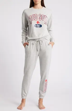 WEAR BY ERIN ANDREWS Boston Red Sox Knitted Lounge Set - Gray