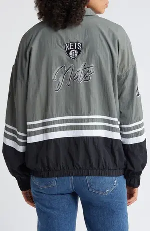 WEAR BY ERIN ANDREWS Brooklyn Nets Vintage Full-zip Windbreaker