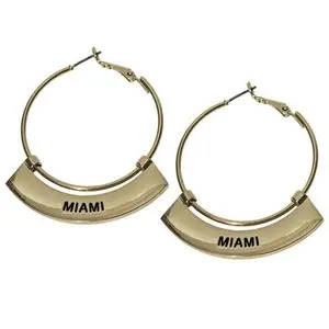 SHELBY & GRACE Miami Hurricanes Weller Hoop Earrings - Gold