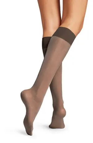 Wolford Satin Touch Knee Highs - Nearly Black