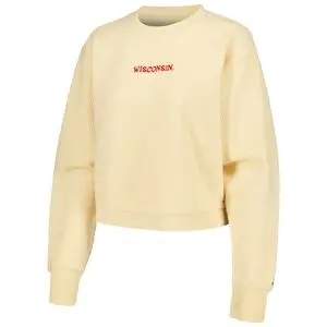 LEAGUE COLLEGIATE WEAR Wisconsin Badgers Timber Cropped Pullover Sweatshirt