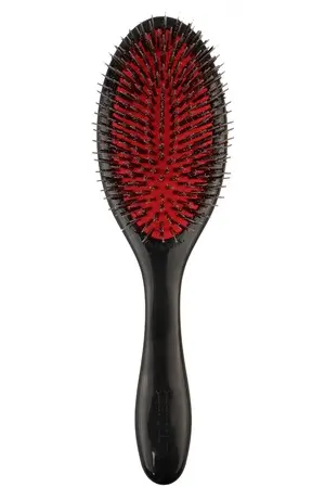 DENMAN D81m Medium Style & Shine Nylon & Natural Boar Bristle Finishing Brush Black