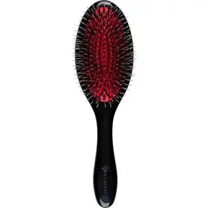 DENMAN D81m Medium Style & Shine Nylon & Natural Boar Bristle Finishing Brush - Boar Bristles Black