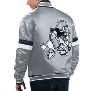 STARTER Dallas Cowboys Home Game Satin Full-snap Varsity Jacket