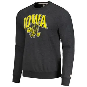 HOMEFIELD Iowa Hawkeyes Tri-blend Crewneck Pullover Sweatshirt