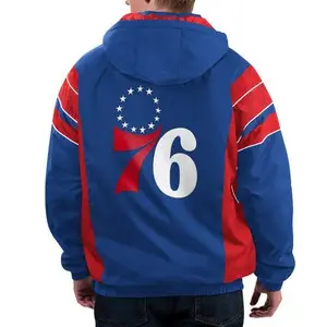 STARTER Philadelphia 76ers Home Team Hoodie Half-zip Jacket