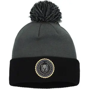 Adidas Vegas Golden Knights Laurel Cuffed Knit Hat With Pom - Gray