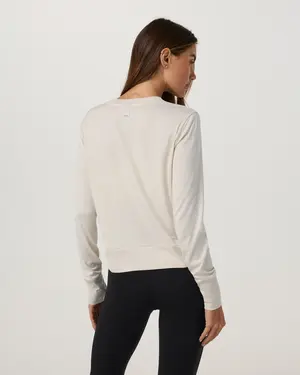 Vuori Daydream Crew Neck Long Sleeve T-shirt - Bone Heather