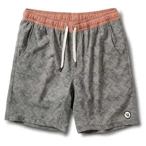 Vuori Kore Lined Shorts Grey Herringbone