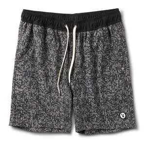 Vuori Kore Lined Shorts Grey Linen Texture Digital