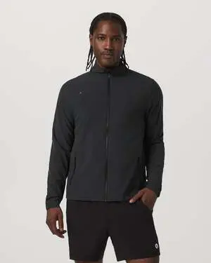 Vuori Venture Track Jacket Black Linen Texture