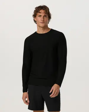 Vuori Long Sleeve Strato Tech Tee - Black