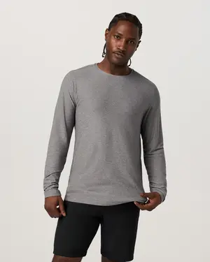 Vuori Long Sleeve Strato Tech Tee - Heather Grey