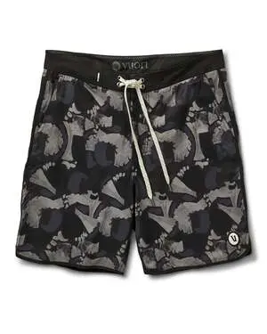 Vuori Boardshorts Black Abstract