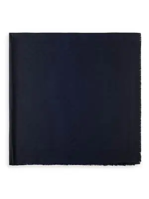 Prada Symbole Silk And Wool Jacquard Shawl Blue