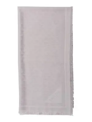 Prada Symbole Silk And Wool Jacquard Shawl Grey