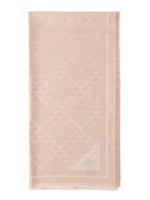 Prada Symbole Silk And Wool Jacquard Shawl Pink