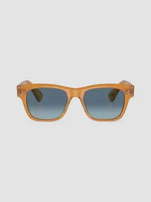 Oliver Spencer Birell 52mm Acetate Rectangular Sunglasses - Amber