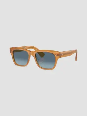 Oliver Spencer Birell 52mm Acetate Rectangular Sunglasses - Amber