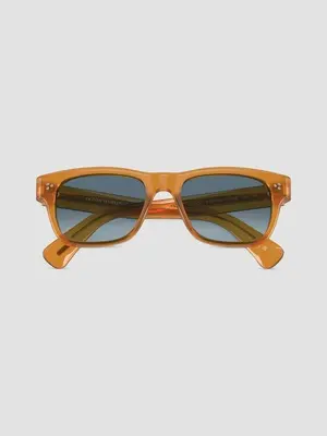 Oliver Spencer Birell 52mm Acetate Rectangular Sunglasses - Amber