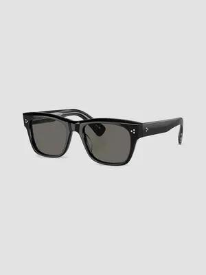Oliver Spencer Birell 52mm Acetate Rectangular Sunglasses - Black