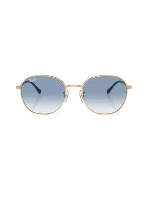 Ray-ban Rb3809 55mm Round Sunglasses Rose Gold