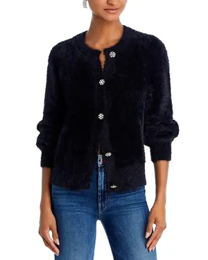 Aqua Eyelash Cardigan Exclusive - Black