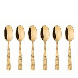 SAMBONET Jungle Abstract Foliage Espresso Spoons, Set Of 6 - Gold