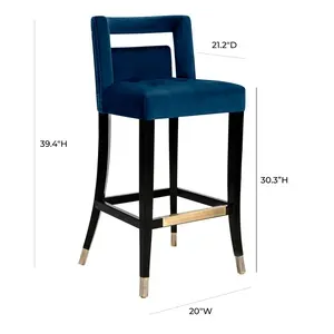 TOV FURNITURE Hart Velvet Bar Stool