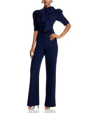 Black Halo Ara Bow Straight Leg Jumpsuit - Navy