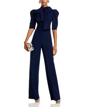 Black Halo Ara Bow Straight Leg Jumpsuit - Navy