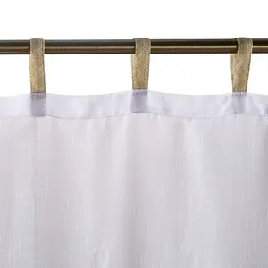 ELRENE HOME FASHIONS Darien Solid Indoor/outdoor Sheer Adhesive Loop Tab Top Window Curtain Panel, 52 X 84