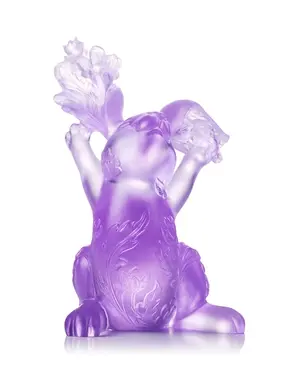 LIULI Spring Breeze Felicitous Rabbit Crystal Figure