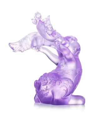 LIULI Spring Breeze Felicitous Rabbit Crystal Figure
