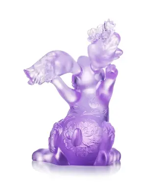 LIULI Spring Breeze Felicitous Rabbit Crystal Figure