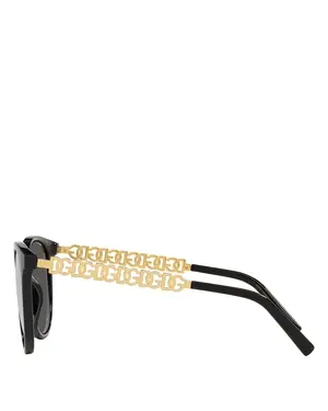 Dolce & Gabbana Round Frame Sunglasses - Black/gray Solid